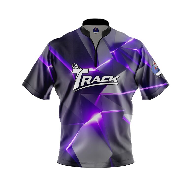 Track Purple Triangle Flare Rocket Bowling Jersey - Rocket Bowling Gear
